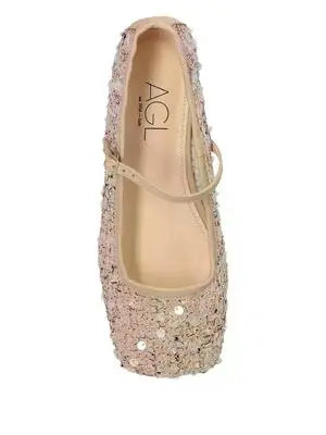 Agl Ceramic Sequinned Strap Ballerinas