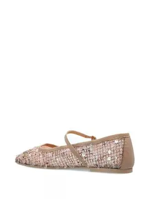 Agl Ceramic Sequinned Strap Ballerinas