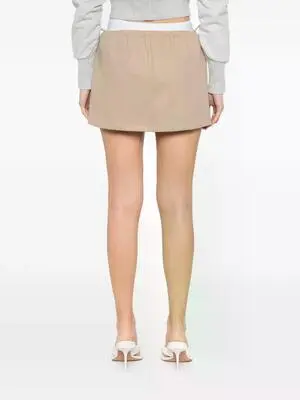 Alexander Wang Logo-waistband Mini Skirt - Neutrals