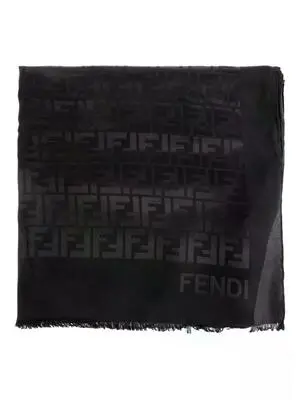 Fendi Logo-pattern Scarf - Black