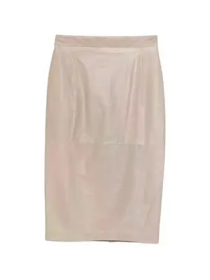 Max Mara Panelled Lamb Leather Pencil Skirt
