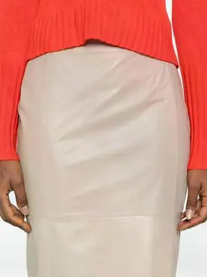Max Mara Panelled Lamb Leather Pencil Skirt
