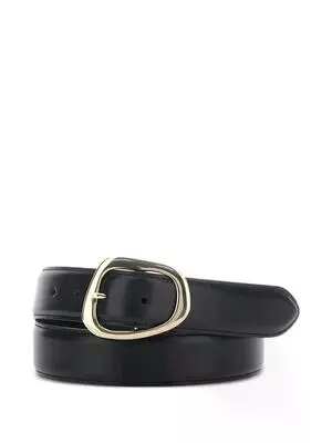 SEMICOUTURE Oval-buckle Leather Belt - Black