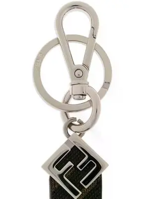 Fendi Square Logo Plaque Keyring