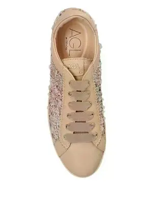 Agl Sequin Embellished Leather Panel Sneakers