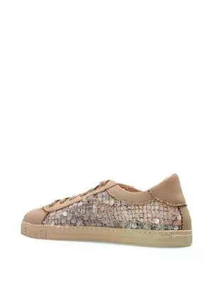 Agl Sequin Embellished Leather Panel Sneakers