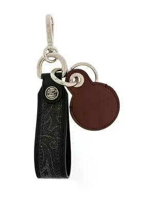 Etro Logo Charm Keyring - Black