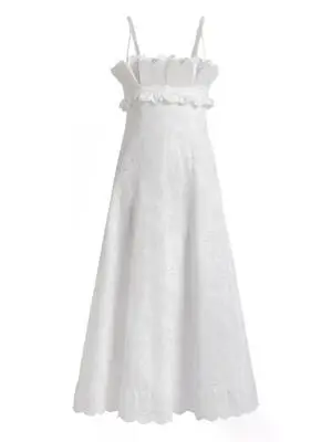 Alberta Ferretti Ruffled Eyelet Dress