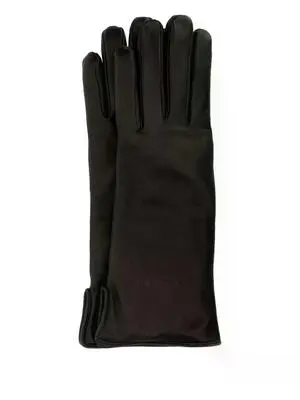 Gucci Logo-embossed Leather Gloves - Black
