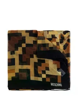 Moschino Geometric-print Scarf - Brown
