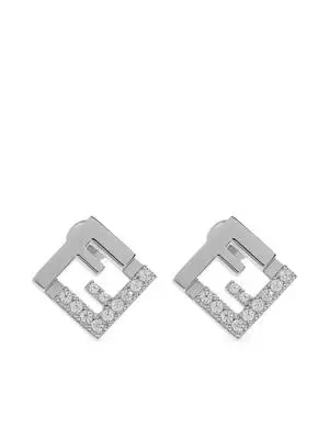 Fendi Crystal-embellished Earrings - Silver