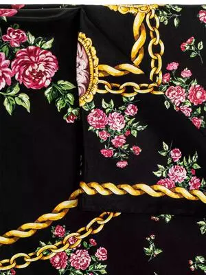Dolce & Gabbana Floral Scarf - Black