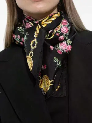 Dolce & Gabbana Floral Scarf - Black