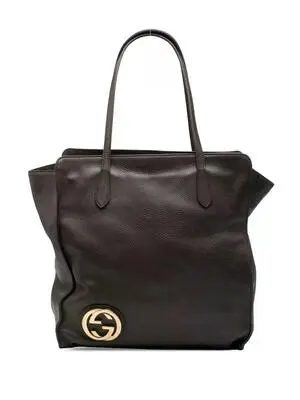 Gucci Calfskin Interlocking G Tote Bag