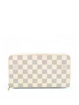 LOUIS VUITTON 2010 Damier Azur Zippy Wallet Long Wallets - White
