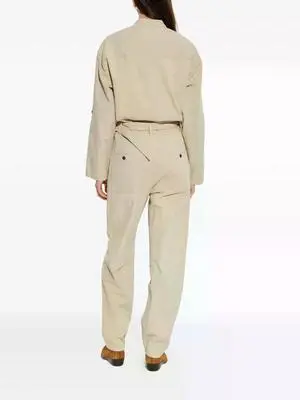 MARANT ETOILE Belted Long-sleeve Jumpsuit - Neutrals