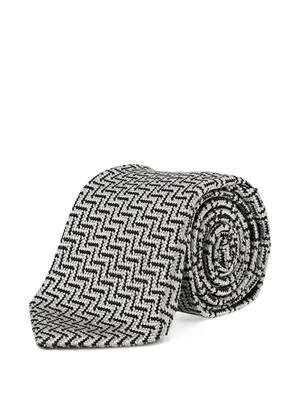 TOM FORD Patterned Neck Tie - Grey