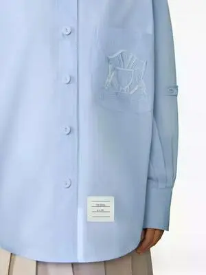 Thom Browne Crest Embroidery Armband Shirt - Blue