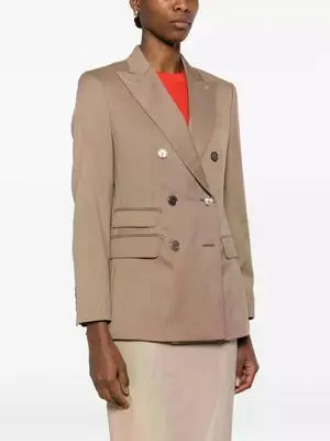 Max Mara Double-breasted Wool Blazer - Brown