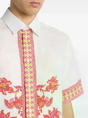 Etro Floral-print Linen Shirt - Neutrals