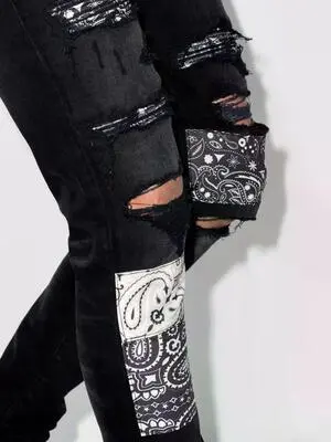 Amiri Bandana Print Skinny Jeans