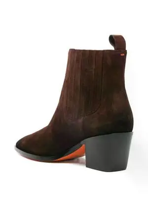 Santoni Pointed-toe Suede Boots