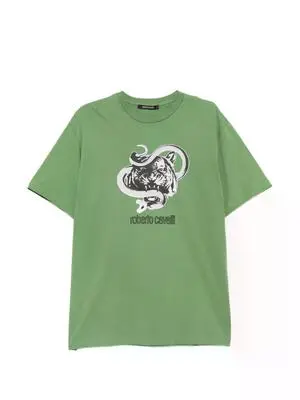 Roberto Cavalli Graphic-print Cotton T-shirt
