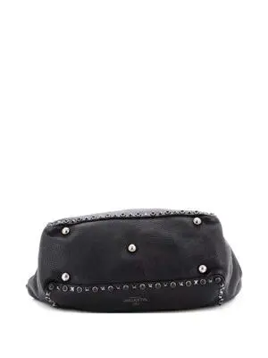Valentino Garavani Rockstud Pebbled Leather Medium Tote Bag - Black