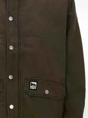 Obey Logo-patch Jacket With Corduroy-collar