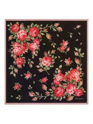 Dolce & Gabbana Floral-print Scarf - Black