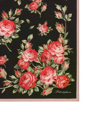Dolce & Gabbana Floral-print Scarf - Black