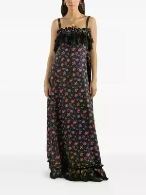 Dolce & Gabbana Floral Ruffled Maxi Dress