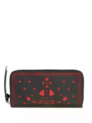 VIVIENNE WESTWOOD Cut-out Logo Leather Wallet - Black