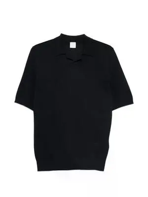 Eleventy Knitted Cotton Polo-collar T-shirt