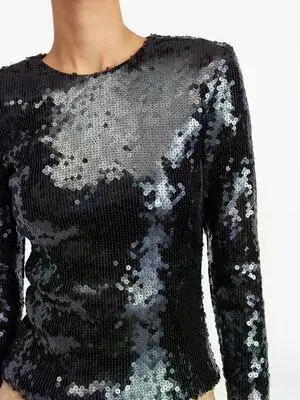 16Arlington Tanith Sequin Top - Black