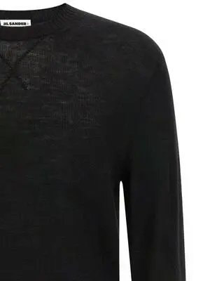 JIL SANDER Logo-embroidered Crew-neck Sweater - Black