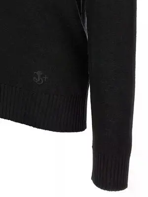 JIL SANDER Logo-embroidered Crew-neck Sweater - Black
