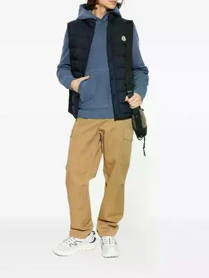 Moncler Logo Detail Hooded Sweatshirt - Blue