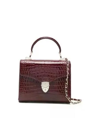ASPINAL OF LONDON Mayfair Crocodile-embossed Tote Bag - Red