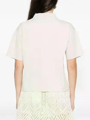 FORTE_FORTE Tie Knit Polo Top - Neutrals