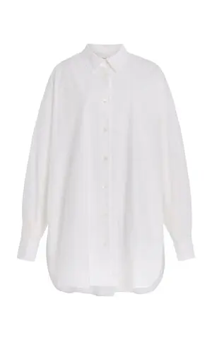 CAROLINA HERRERA Twist-Front Stretch-Cotton Shirt