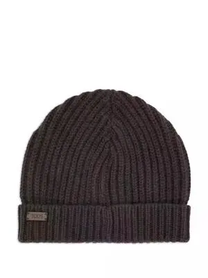 TOD'S Logo-plaque Beanie - Brown