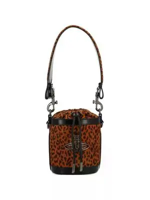 VIVIENNE WESTWOOD Animal-print Orb Shoulder Bag - Brown