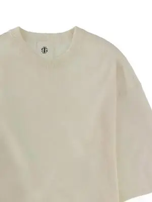 THE GARMENT Como Fine-knit Oversized-fit Short-sleeved Sweater - Neutrals