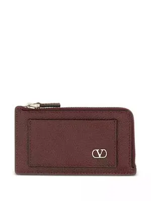 Valentino Garavani Vlogo Zip Leather Wallet - Red
