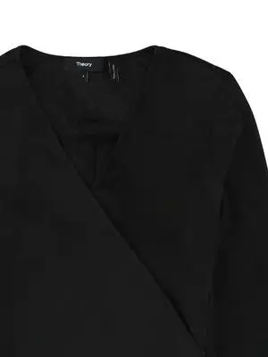 Theory V-neck Wrap Sweater - Black