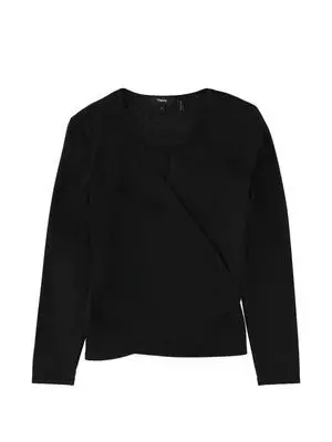 Theory V-neck Wrap Sweater - Black