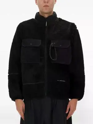 AND WANDER Boa Zip-up Jacket - Black
