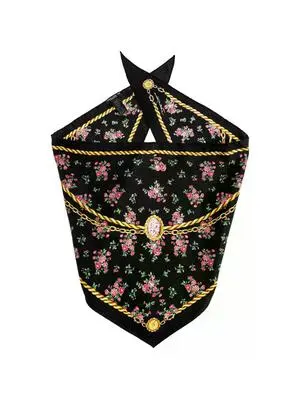 Dolce & Gabbana Floral Scarf - Black