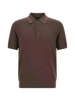 Brioni Patterned-jacquard Polo Shirt